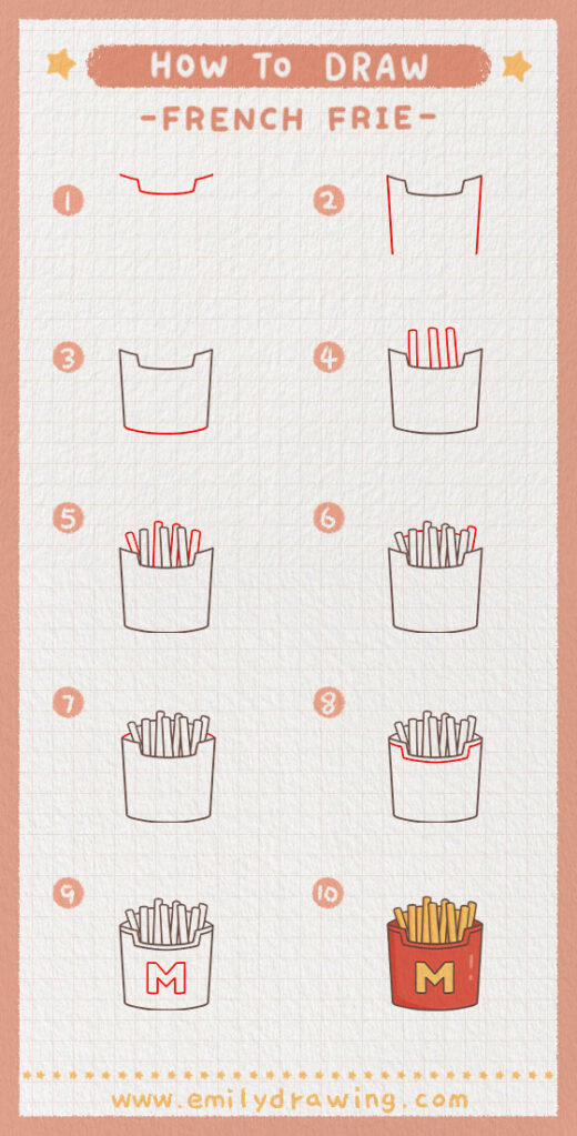 How to Draw French Fries – Emily Drawing